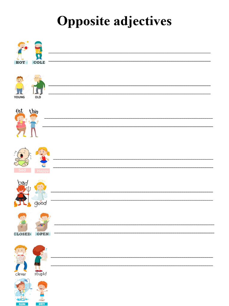 Opposite Adjectives | PDF