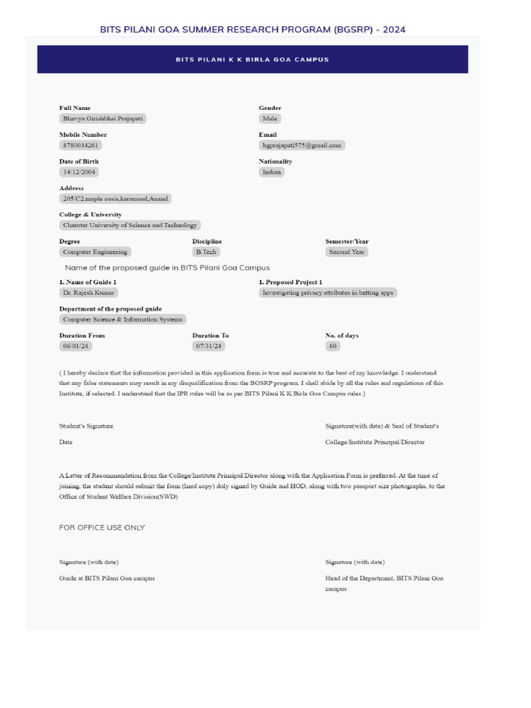 Student Profile | PDF