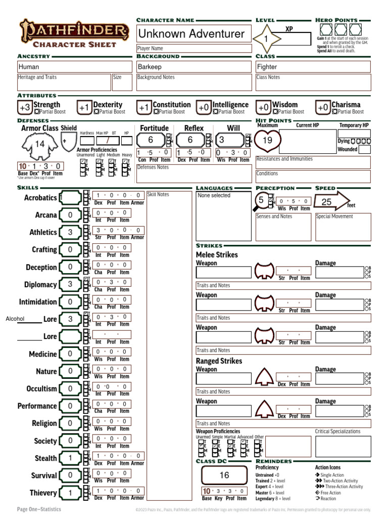 Pf2e Interactive Charsheet | PDF | D20 System | Role Playing Games
