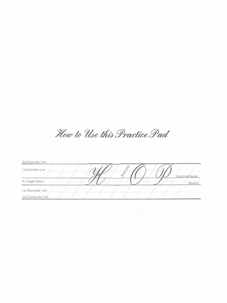 Copperplate Practice Sheets - Uppercase Letters | PDF