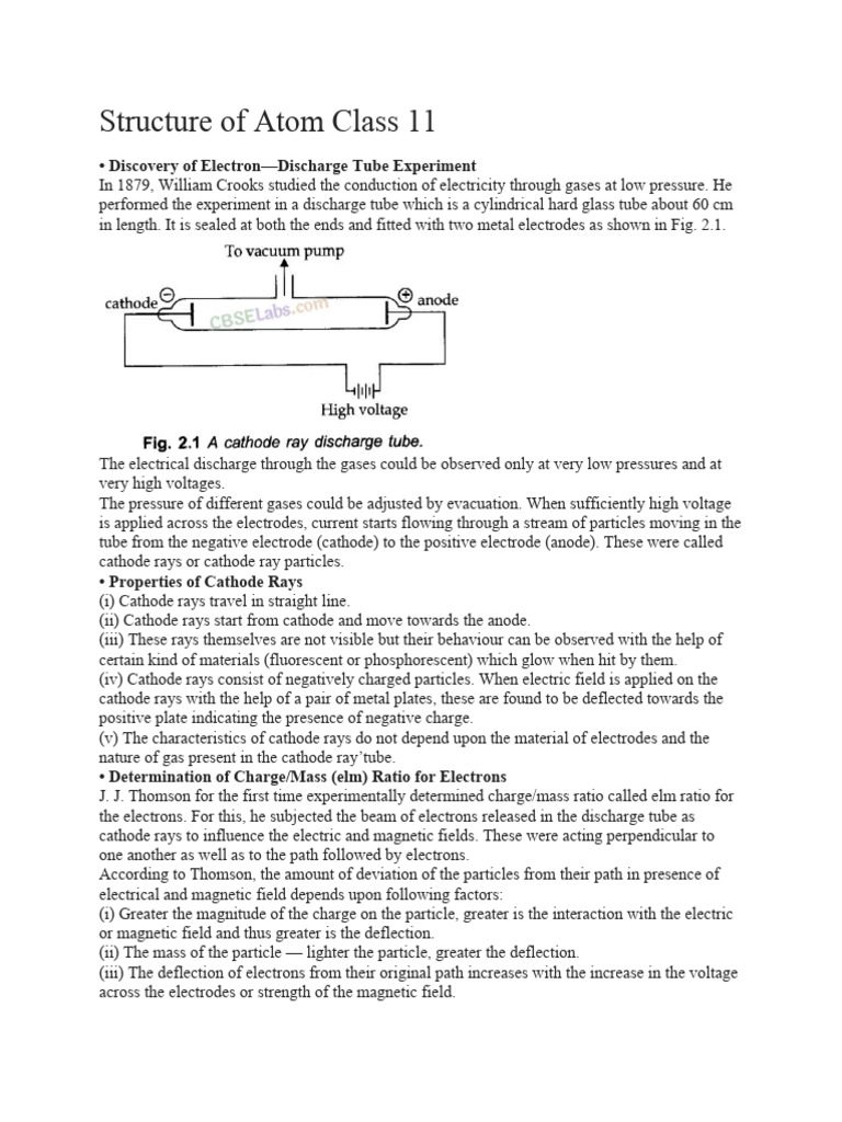 Structure of Atom Class 11 | PDF | Photoelectric Effect | Atomic Orbital