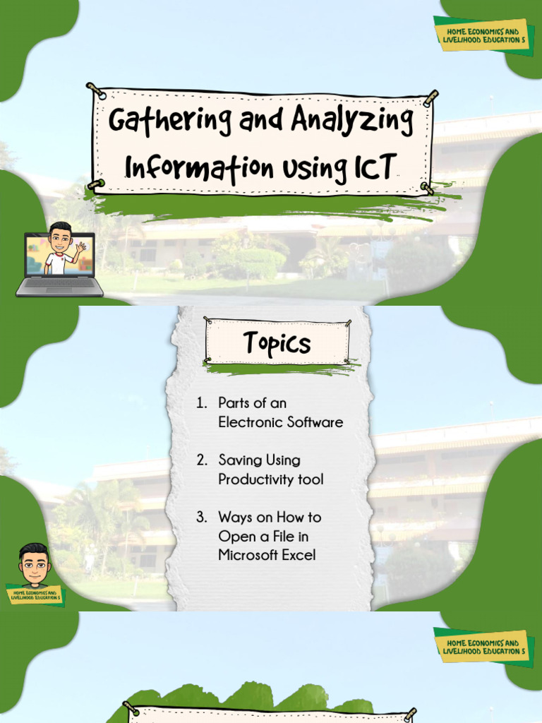 HELE 5 Lesson 6 - Gathering and Analyzing Information Using ICT | PDF | Spreadsheet | Icon ...