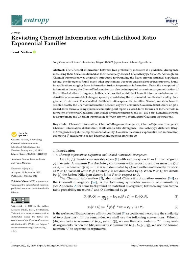 Entropy 24 01400 v2 | PDF | Normal Distribution | Mathematics