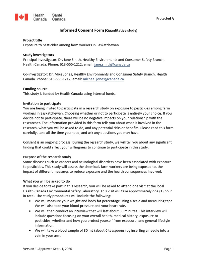 Pesticide Exposure Study Consent Form | PDF