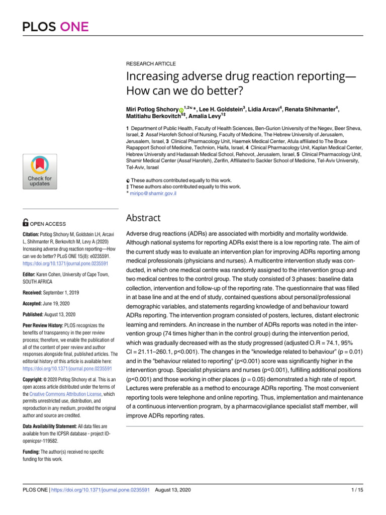 Increasing Adverse Drug Reaction Reporting-How Can We Do Better | PDF ...