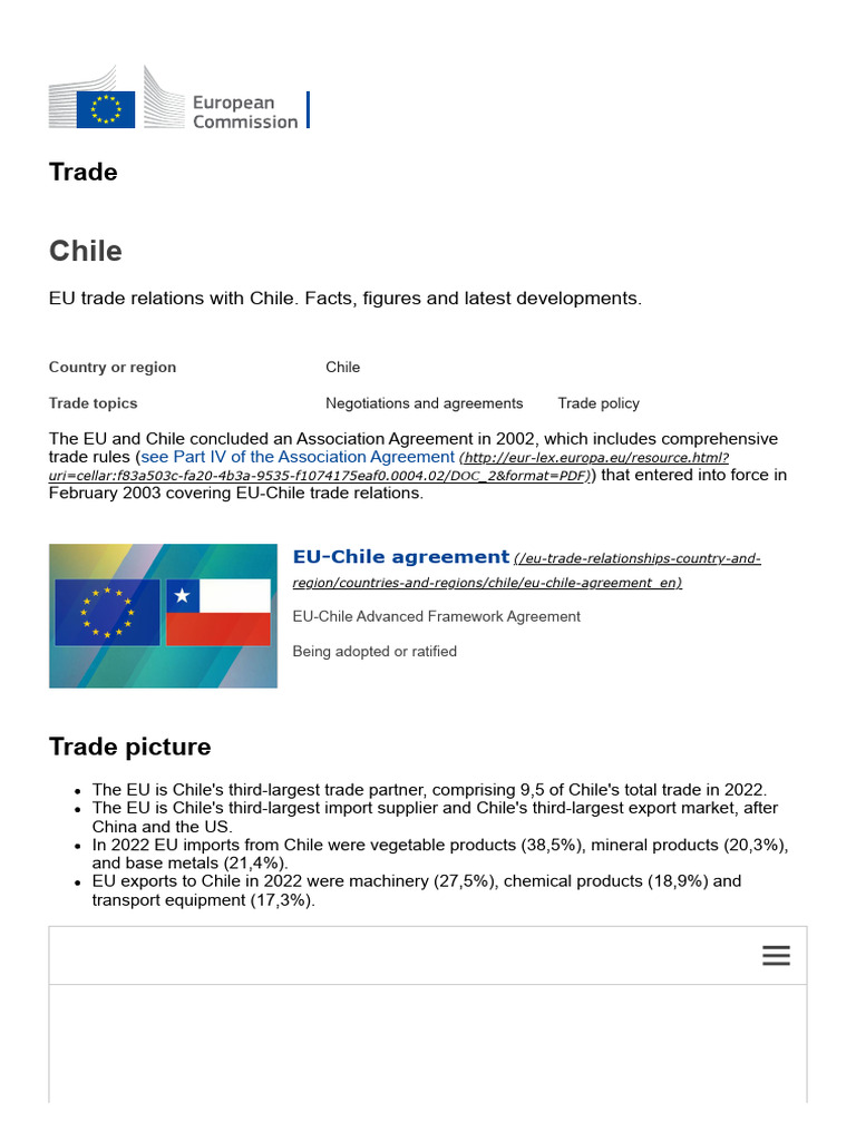 EU Trade Relations With Chile | PDF | European Union | Exports