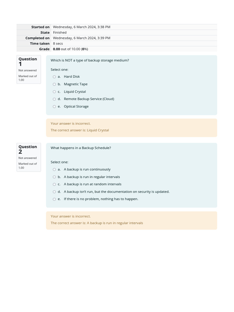 Self-Quiz Unit 5 Attempt Review Home2 | PDF