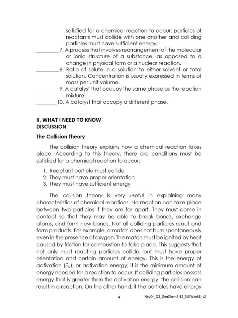 COLLISION-THEORY | PDF | Catalysis | Chemical Reactions