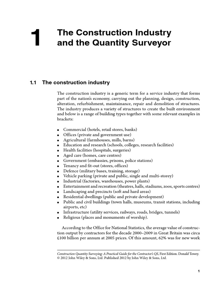 Construction Quantity Surveying - A Practical Guide For The Contractor ...