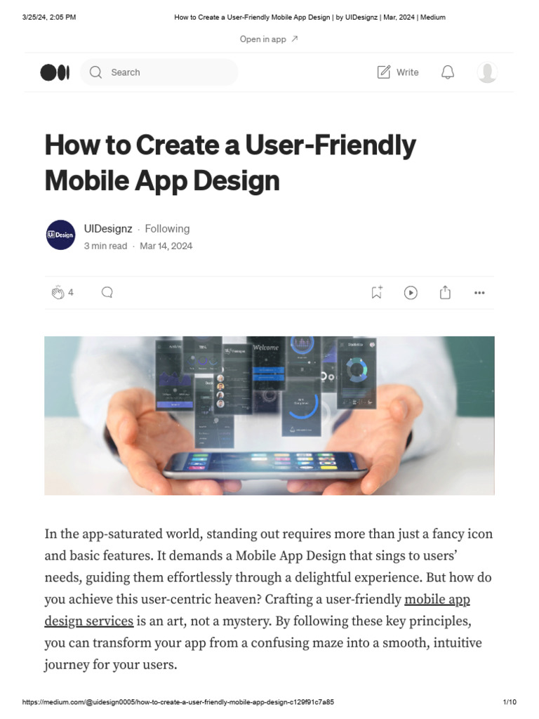 How To Create A User-Friendly Mobile App Design - by UIDesignz - Mar, 2024 - Medium | Download ...