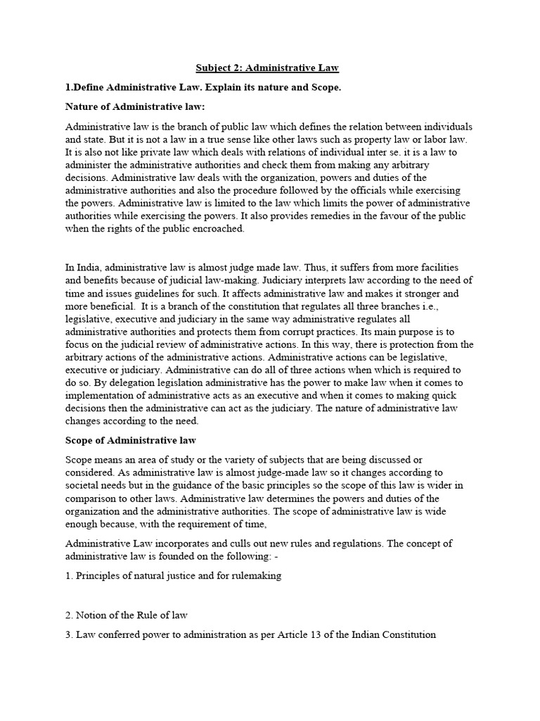 Administrative Law - Assignment | PDF