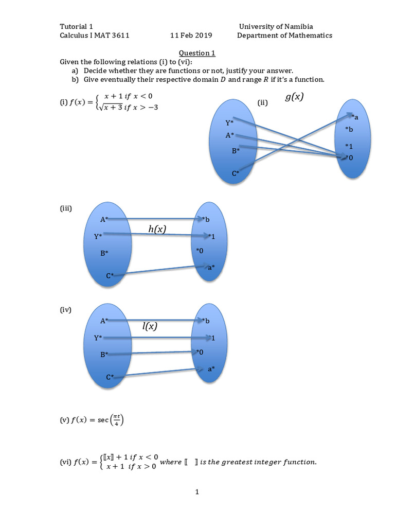 Tutorial 1ddd | PDF | Mathematical Analysis | Mathematics