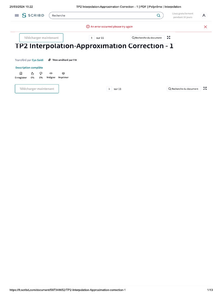 Tp2 Interpolation Et Approximation | PDF Tp2 Interpolation Et Approximation | PDF