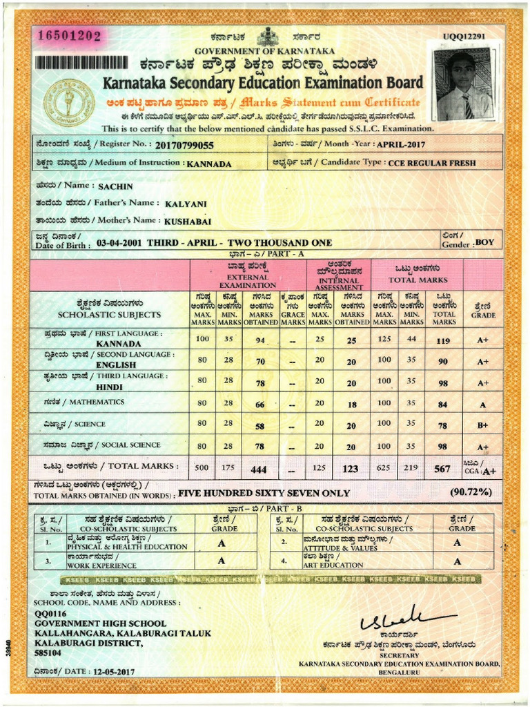 SSLC Marks Car | PDF