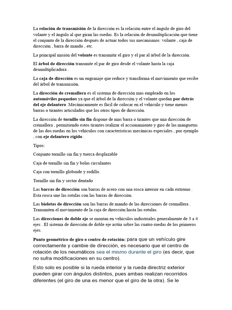 Resumen Tema7 | PDF | Direccion | Eje