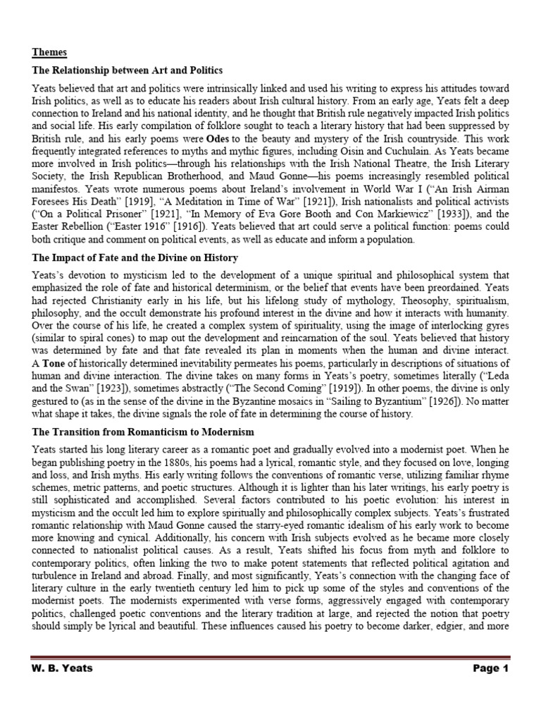 10.WB Yeats | PDF | W. B. Yeats | Poetry