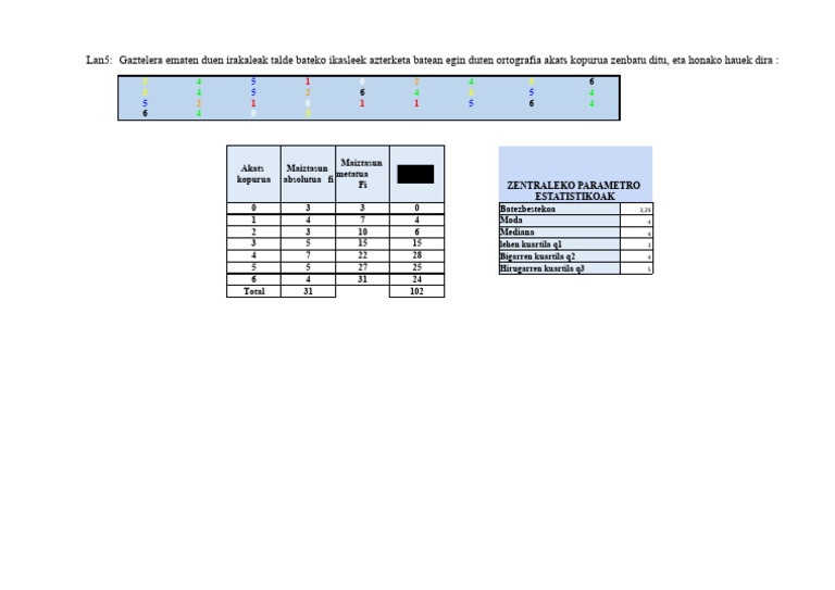 Tarea4 (Zentraleko Parametro Estatistikoak.1) - Tarea 5.1 | PDF