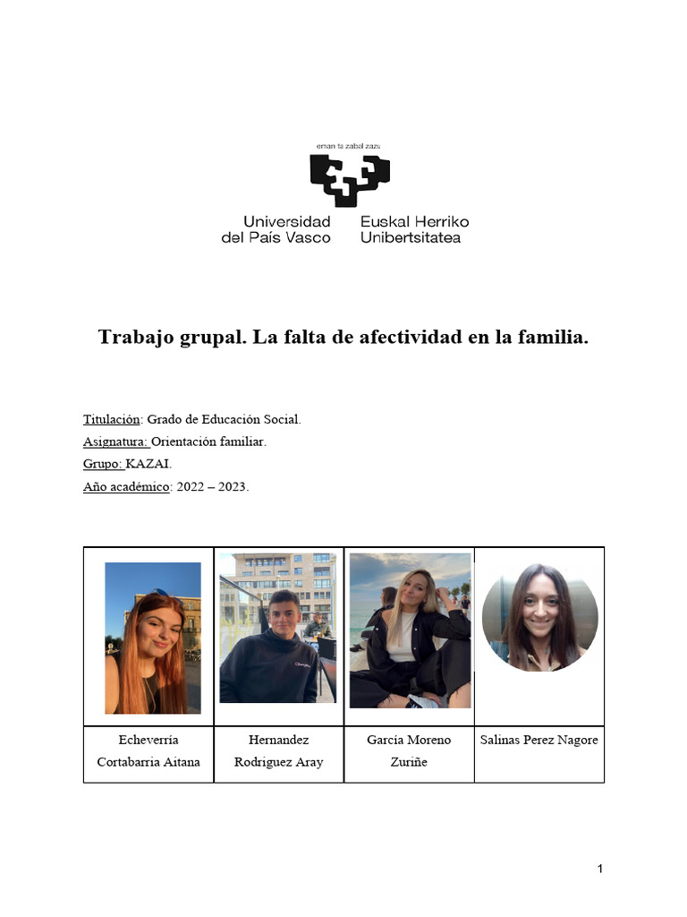 KAZAI - Trabajo Grupal Orientación | PDF | Familia | Teoría