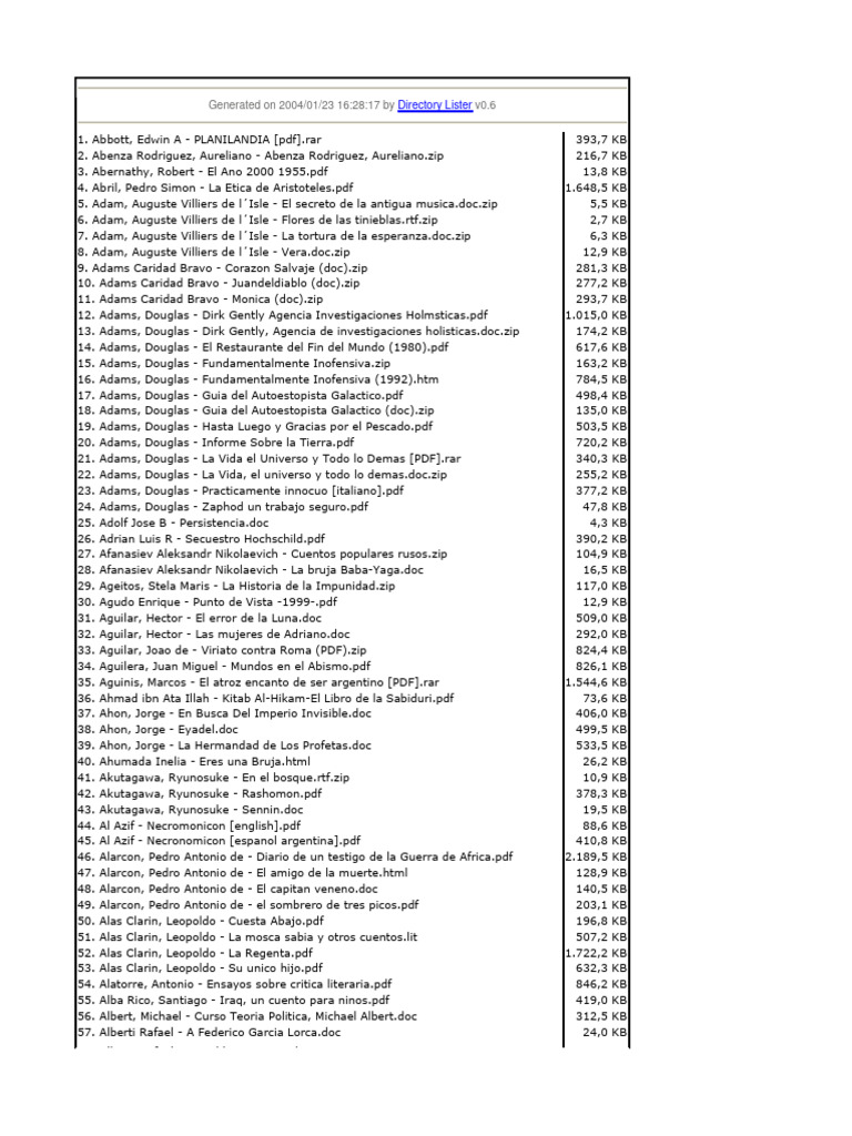 Lista A | PDF | Libros para adolescentes