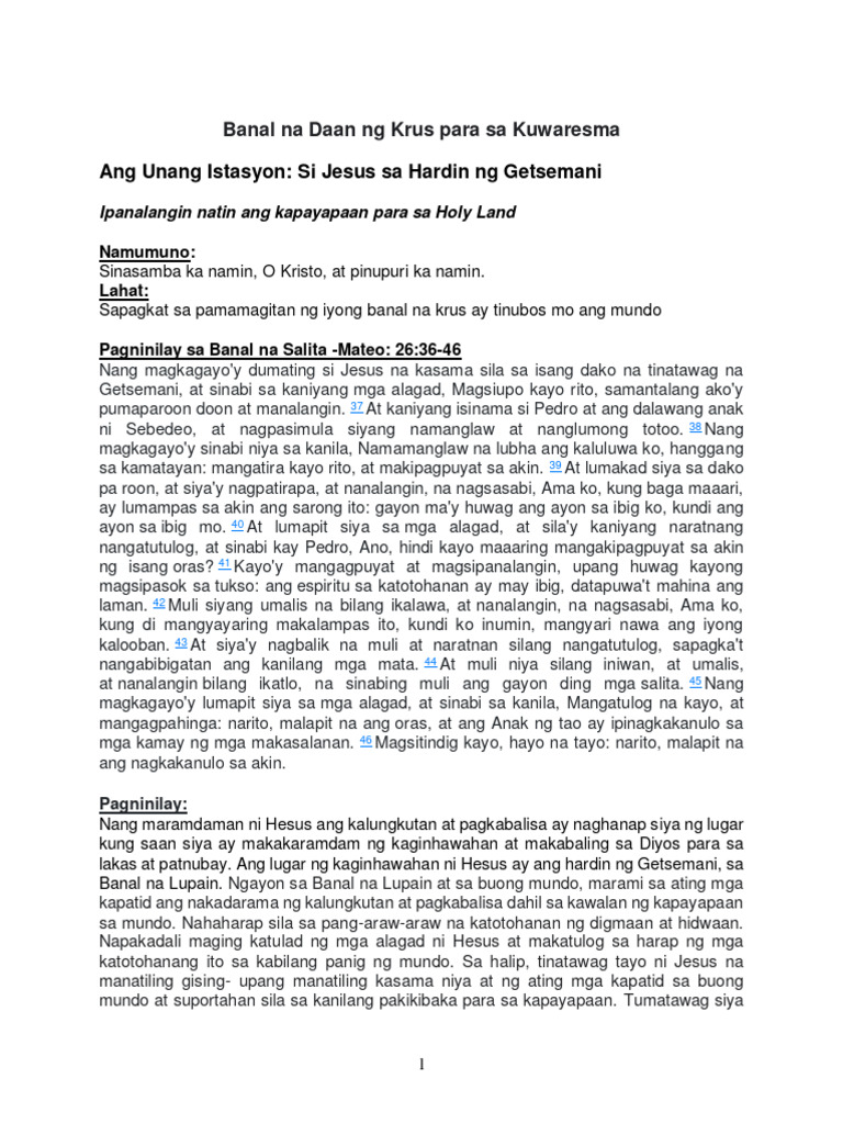 Scriptural Way of The Cross Tagalog | PDF