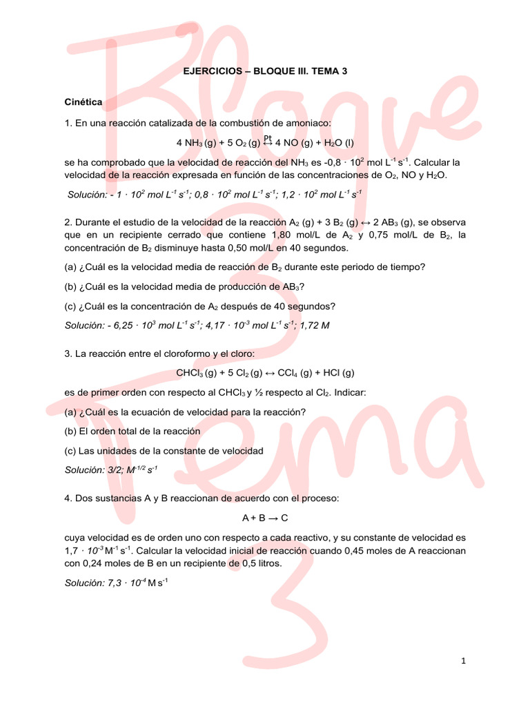 Todos Los Ejercicios | PDF | Redox | Velocidad de reacción