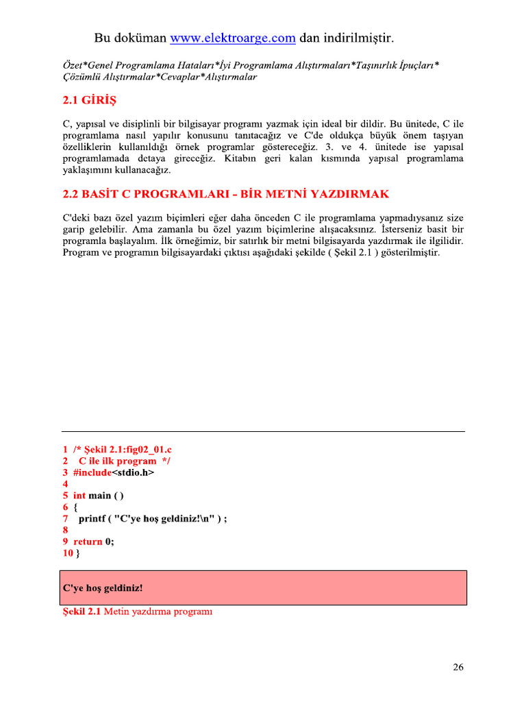 C Programlama 01 02 | PDF