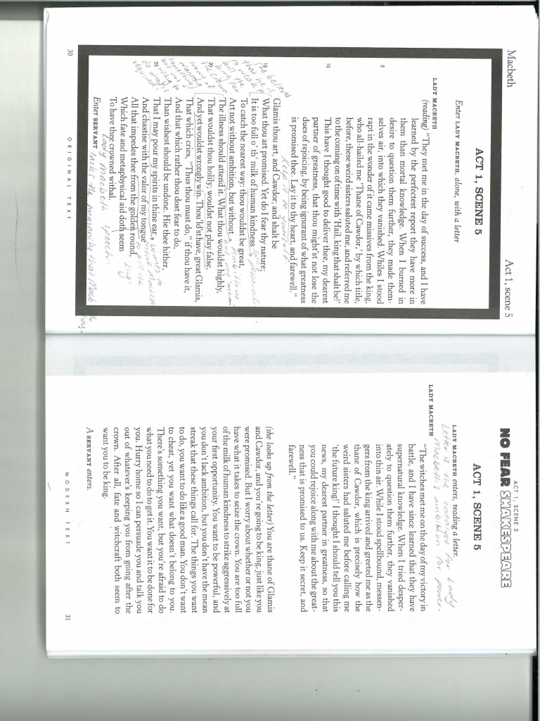 Macbeth Act 1, Scene 5 | PDF | Macbeth