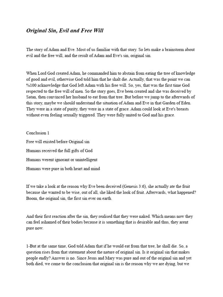 Original Sin | PDF | Adam And Eve | Original Sin