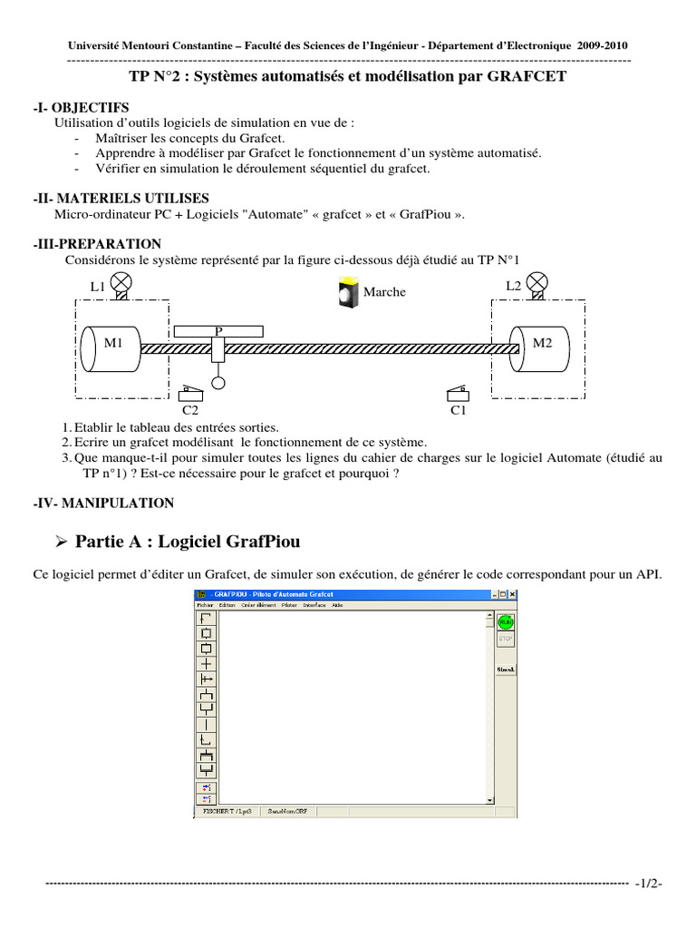 TP2 L3 Grafcet&autom | PDF