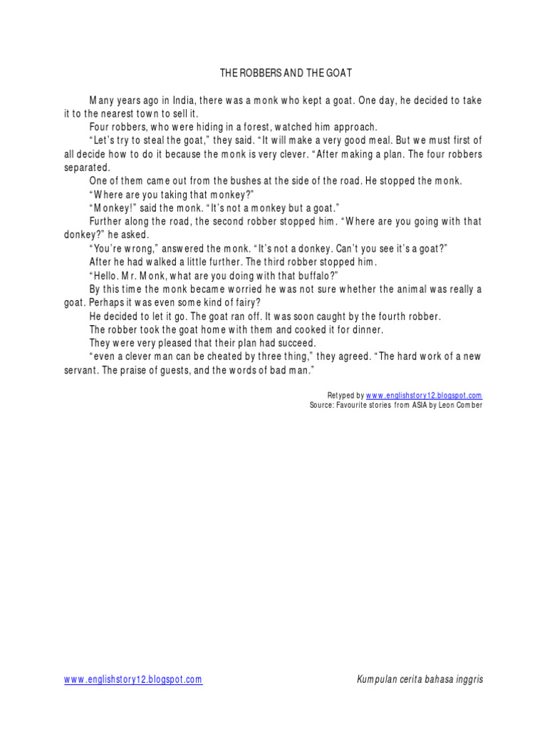 The Robbers and The Goat | PDF