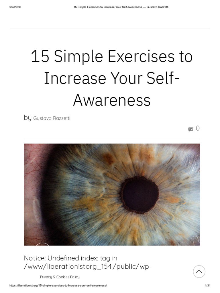 15 Simple Exercises to Increase Your Self-Awareness | PDF | Self ...