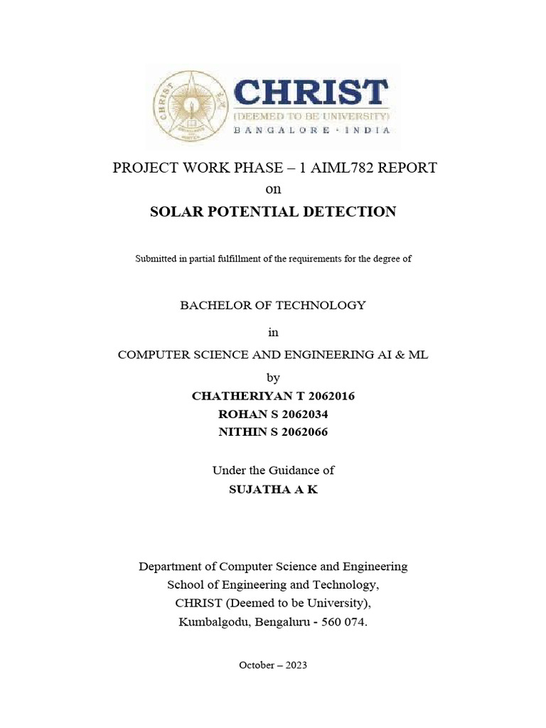 Project Phase-1 Report | PDF | Solar Power | Deep Learning