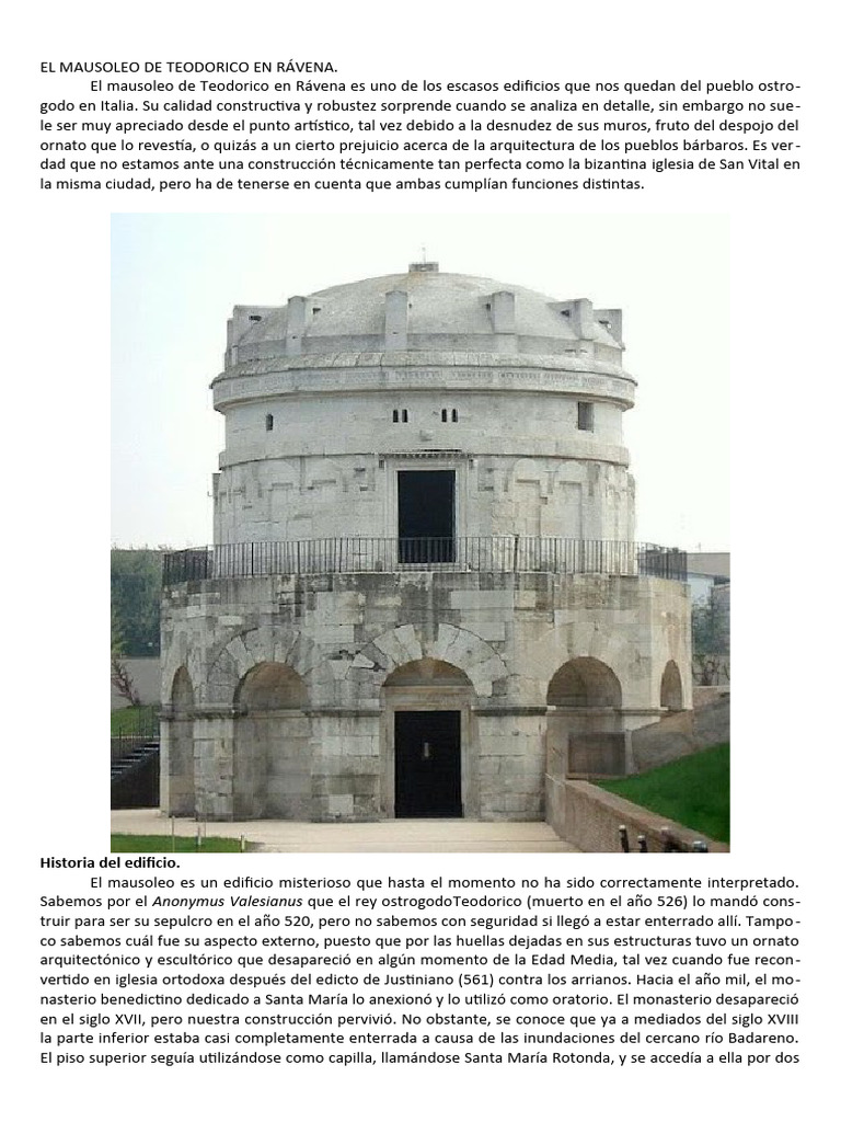 Mausoleo de Teodorico en Rávena | PDF | Arte | Historia