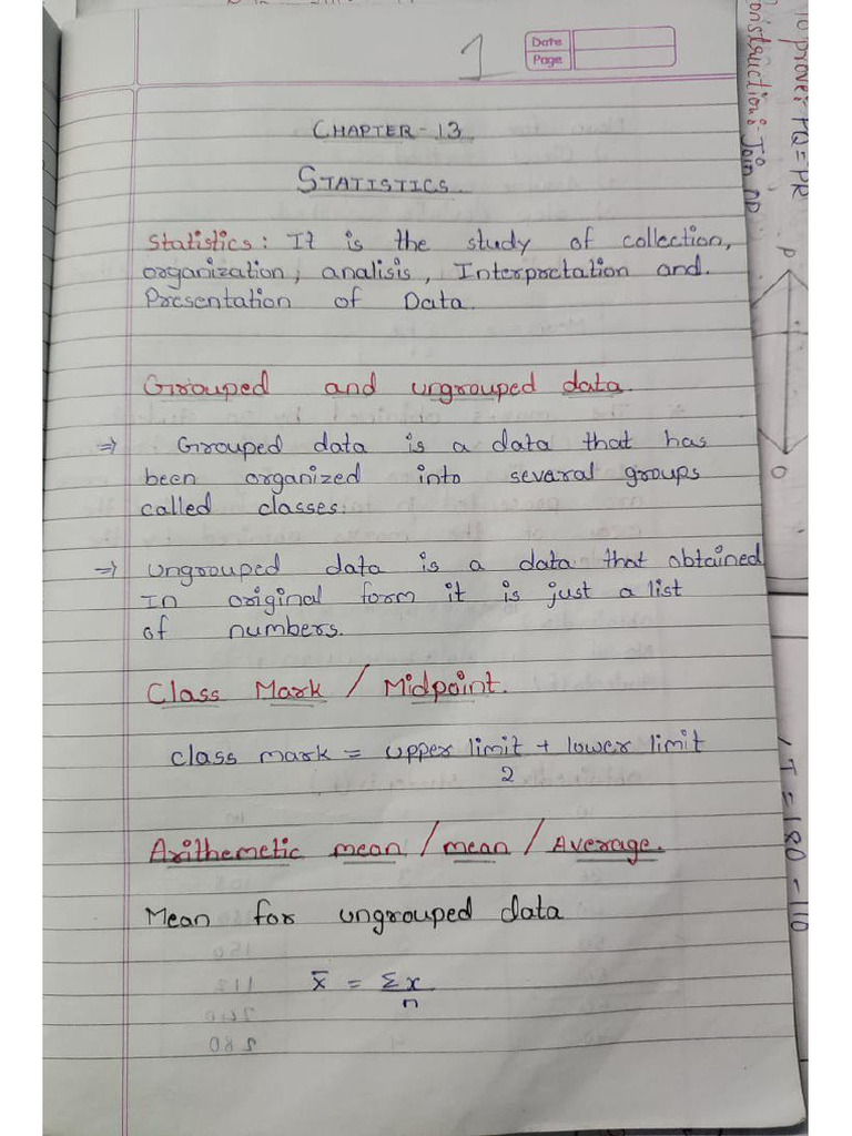 Statistics Notes | PDF