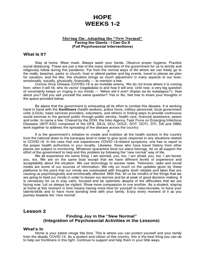 Hope 4 Exam Reference | PDF