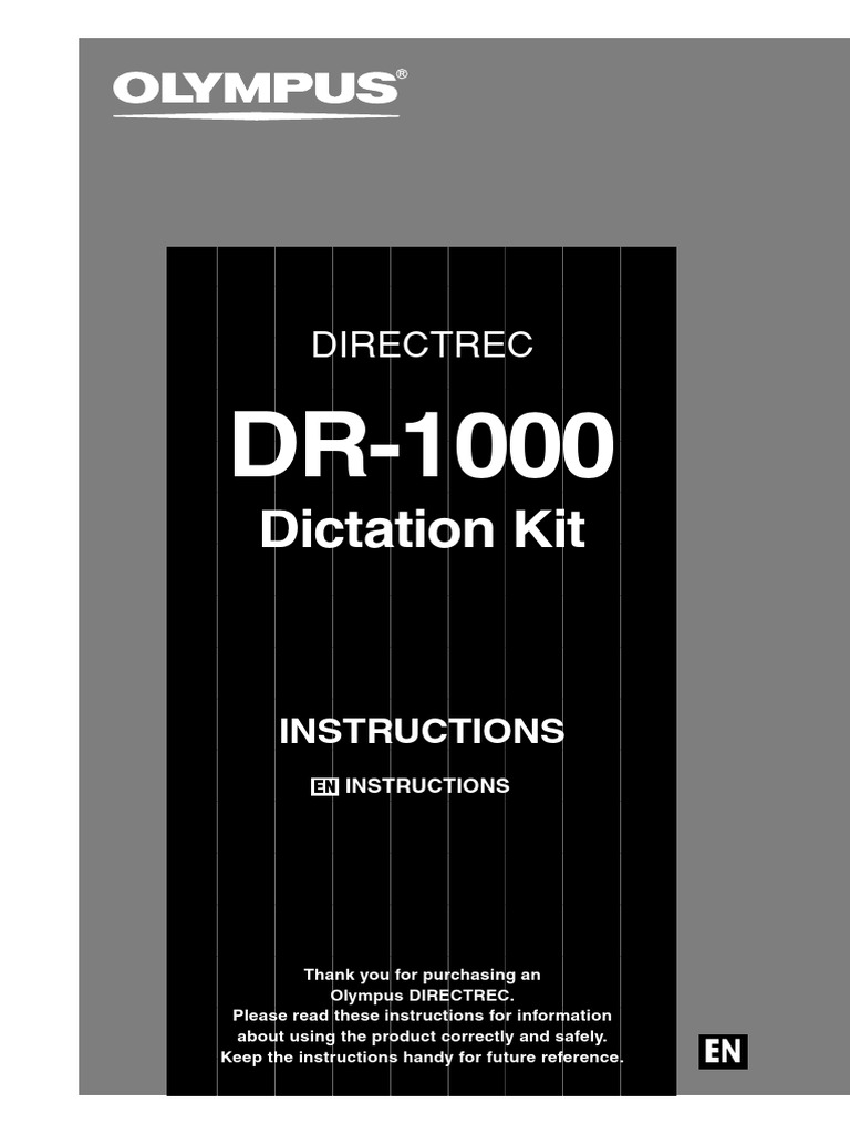 DR 1000 Directrec Dictation Kit | PDF | Window (Computing) | Usb