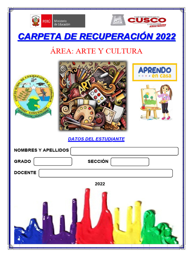 CARPETA DE RECUPERACION-ARTE 4to | PDF