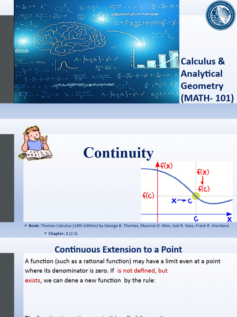 Lecture 11 Continuous Functions And Introduction To Derivatives Pdf Tangent Function