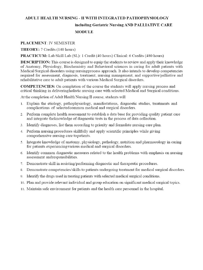 Adult Health Nursing Ii | PDF