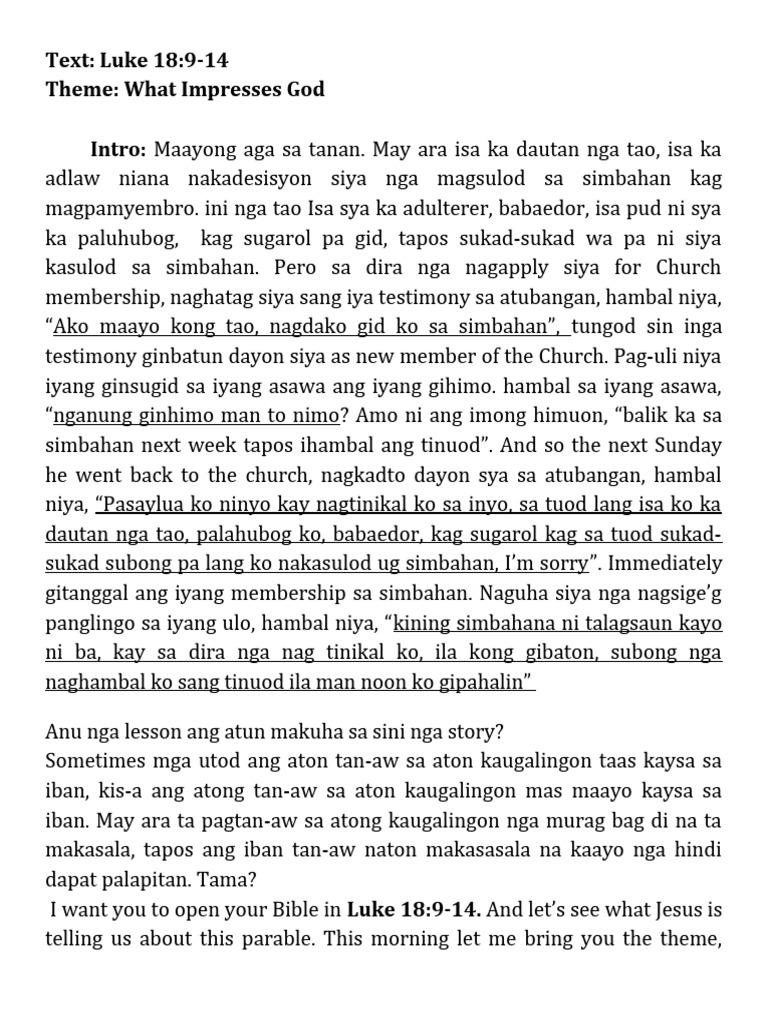 What Impresses God | PDF