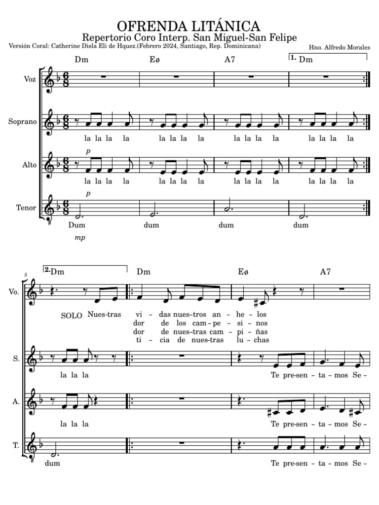 OFRENDA LITÁNICA (3 Voces) | PDF