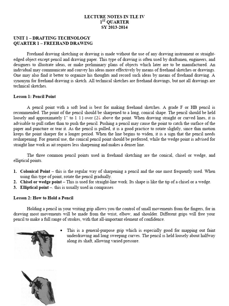 Lecture Notes In Tle Iv Pdf Drawing Composition Visual Arts