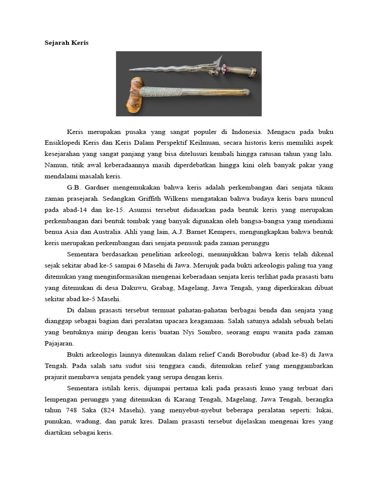 Sejarah Keris | PDF