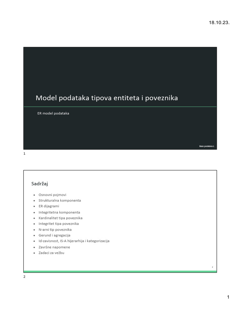 BP1 ER Model Osnove | PDF