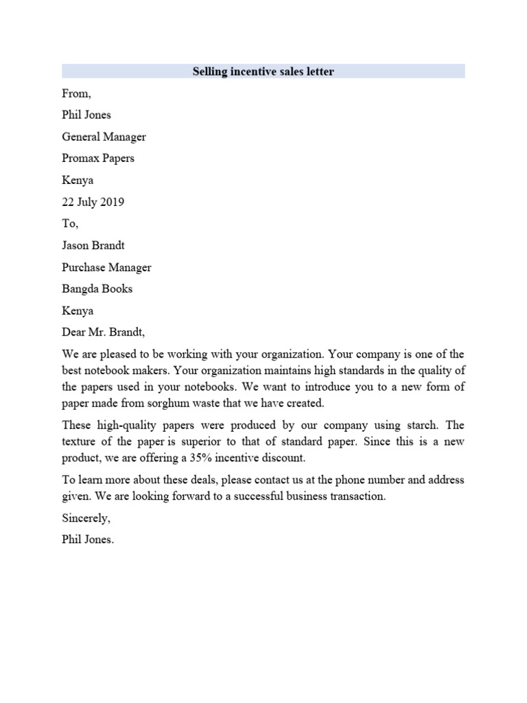 Sales Letter Template 19 | PDF