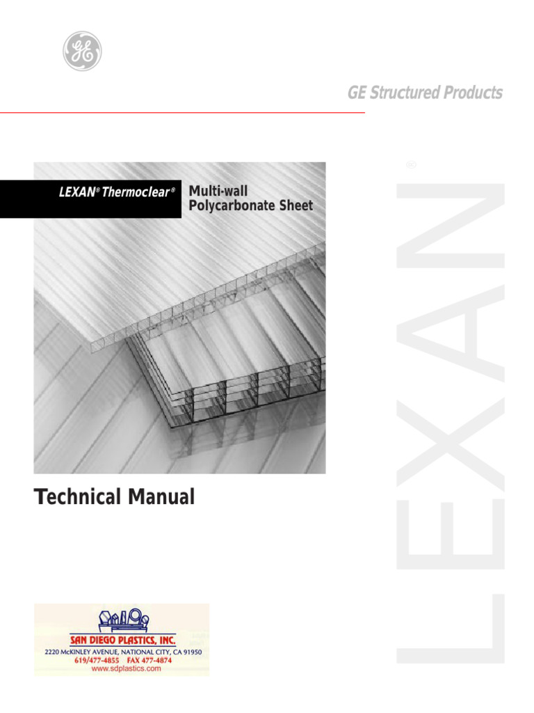 Lexan Thermoclear Technical Manual | PDF | Ultraviolet | Infrared