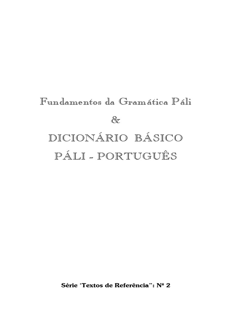 Gramática Pali | PDF