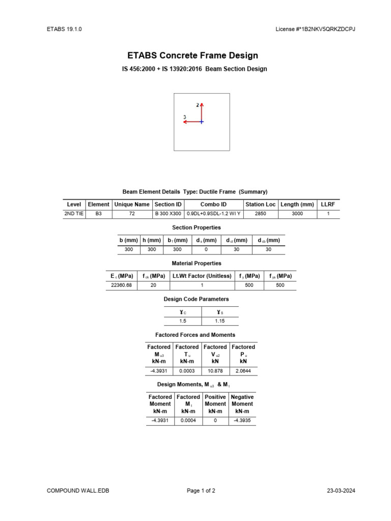 Tie Beam Design | PDF | Beam (Structure) | Concrete