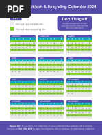 Bin Collection Calendar 2025 | PDF | Waste Management | Waste