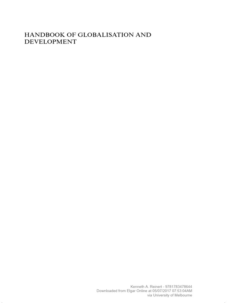 Handbook of Globalisation and Development. Reinert, K. (2017) | PDF ...